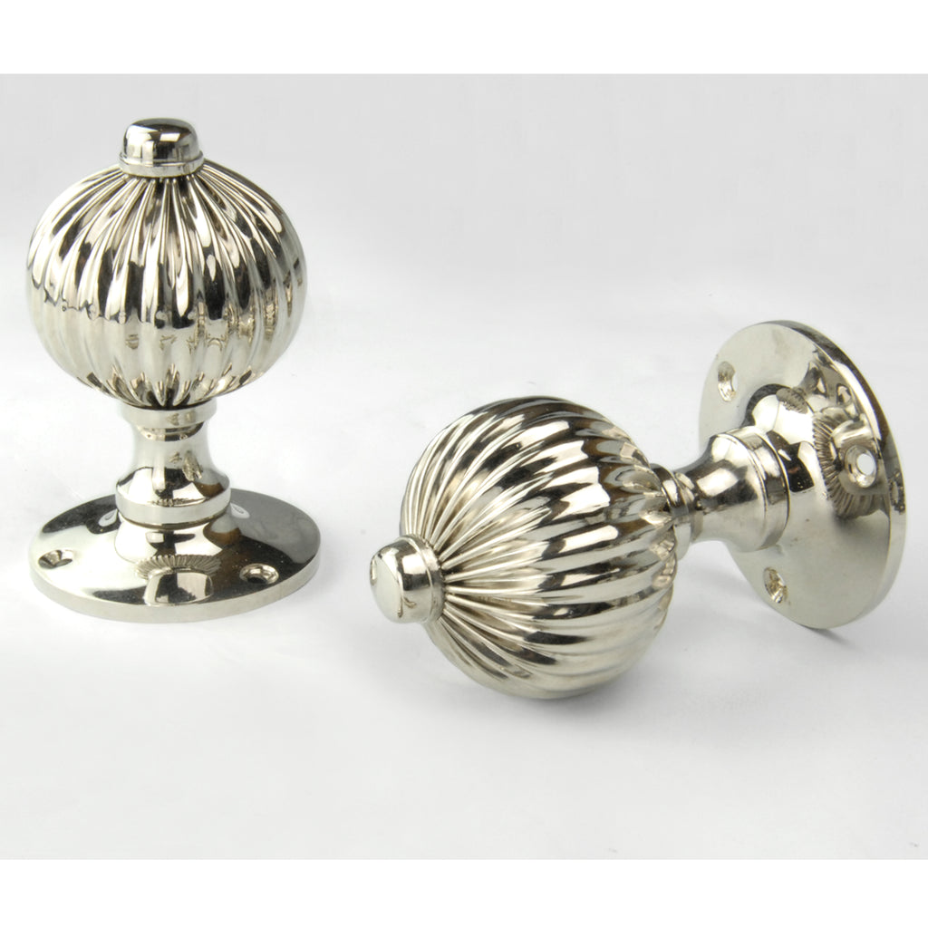 Vintage Regency Style Solid Brass Reeded Round Door Knobs Handles - Po – JonesandGrey