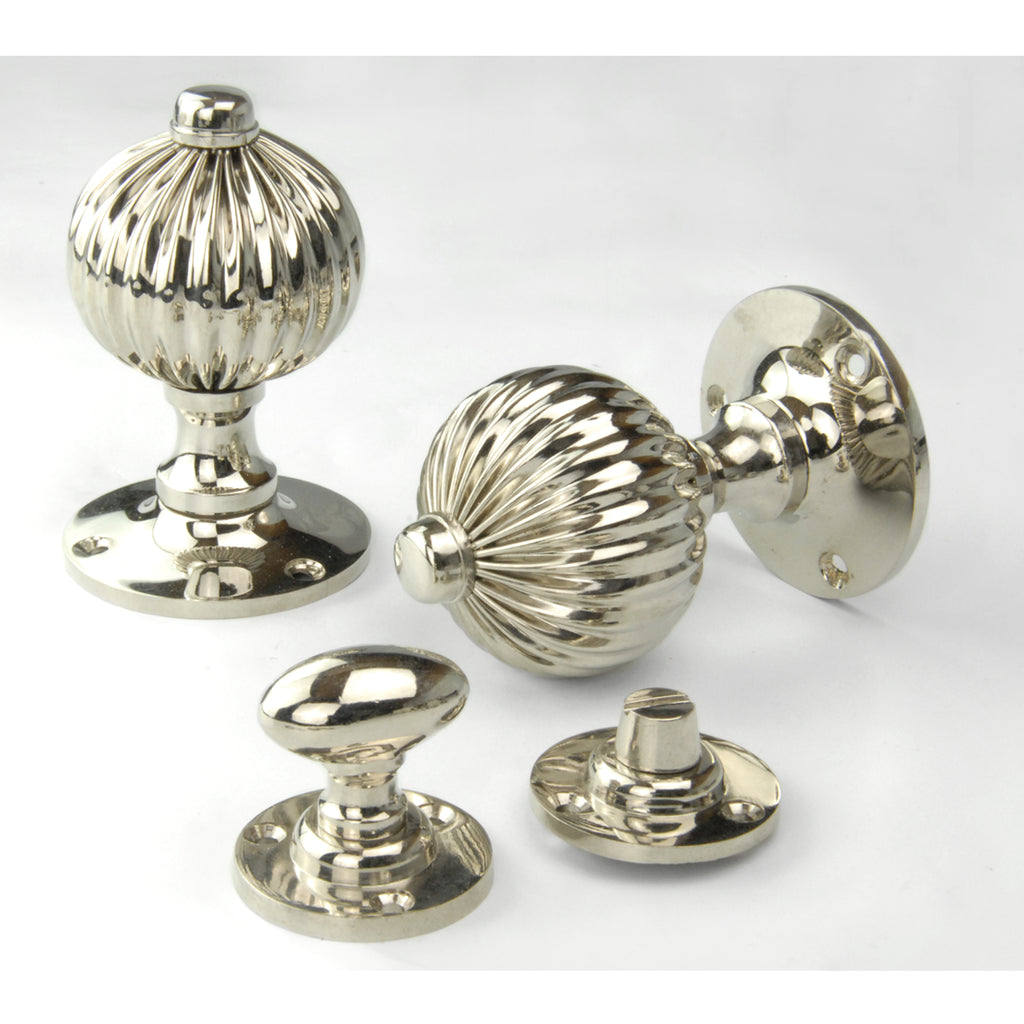 Vintage Regency Style Solid Brass Reeded Round Door Knobs Handles - Po – JonesandGrey