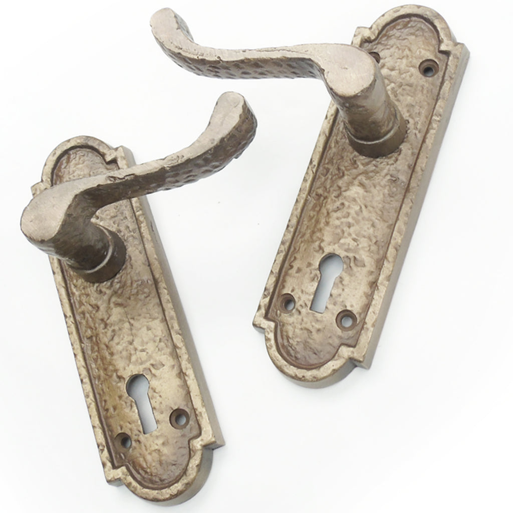 Antique Brass Vintage Cast Iron Scroll Lever Latch Door Handles ...