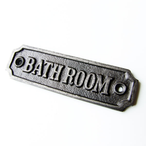 Vintage Style Cast Iron Bathroom Door Sign – JonesandGrey